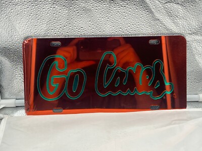 Miami Hurricanes NCAA Orange Mirrored Laser Cut License Plate Craftique ...