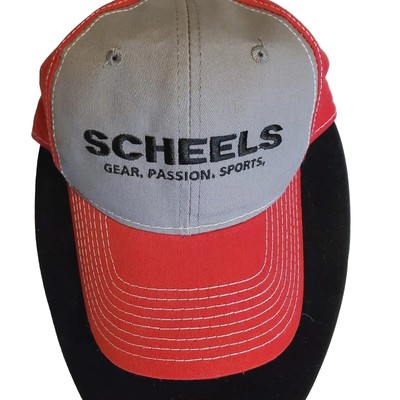 Outdoor Scheels Baseball Hat Cap Mens Adjustable Snapback Red Gray New ...