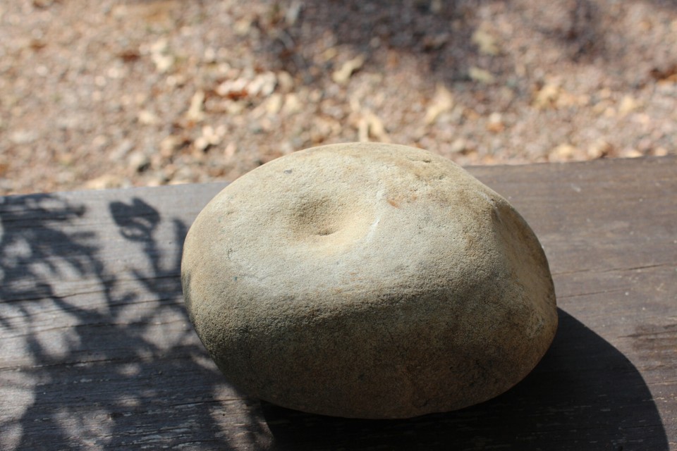 Native American Indian Ancient Artifact double Nutting Stone Tool Stone ...