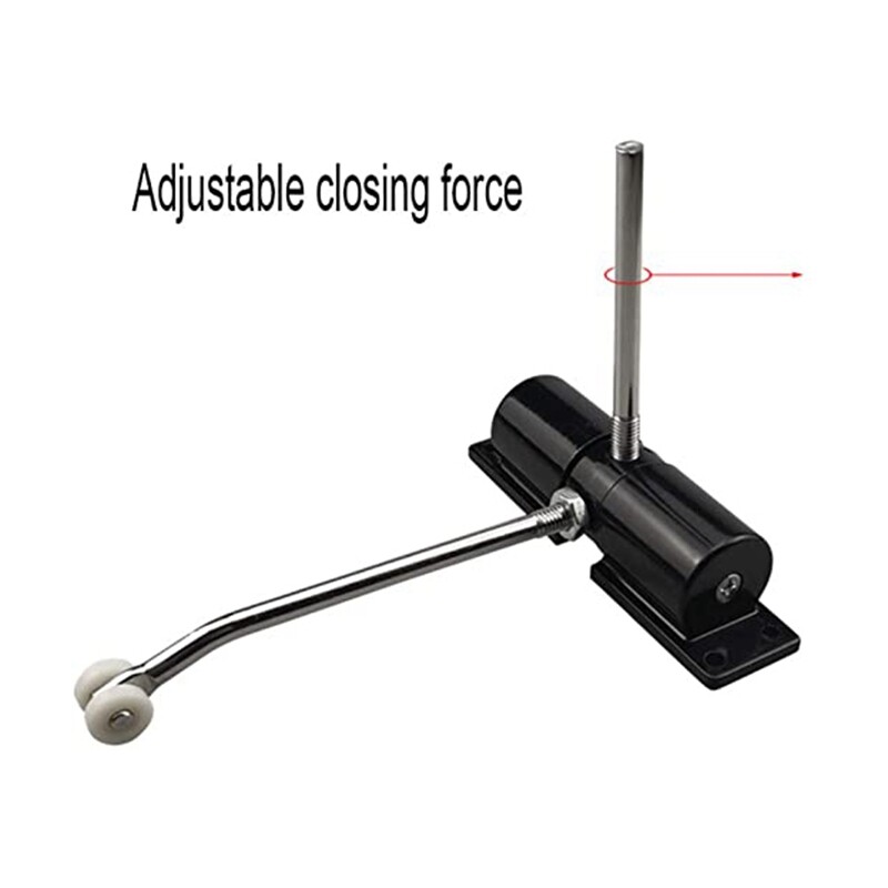 Door Closer Household Black Belt Wheel Adjustable Automatic Door ...