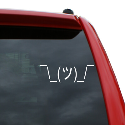Shrug Meme Vinyl Decal Sticker | Color: White | 1.6" x 5" | Qty: 2 | eBay