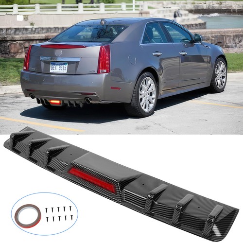 For Cadillac CTS CTS-V CT6 Carbon Fiber Rear Bumper Diffuser Lip LED ...