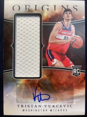 2023-24 Origins #RJA-VUK Tristan Vukcevic Rookie Jersey Auto, Wizards ...