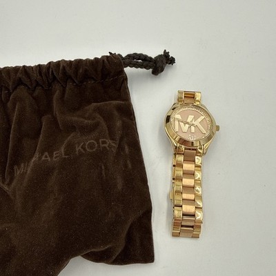 Michael Kors MK3650 Runway Rose Gold Dial Two Tone Stainless Women's ...