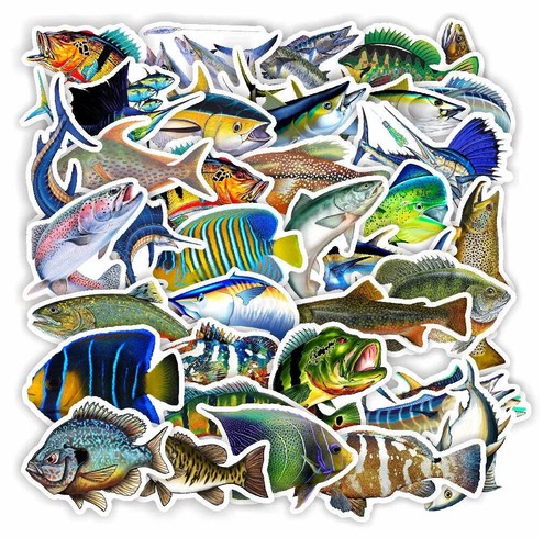 Cartoon Fish Stickers 10/30/50Pcs for Suitcase, Skateboard, Laptop ...