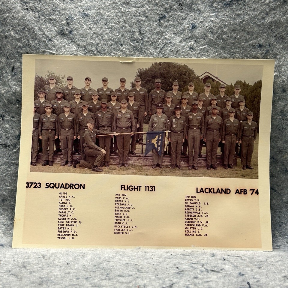 Vintage Military USAF 3723 Squadron Flight 1131 Group Photo 1974 ...