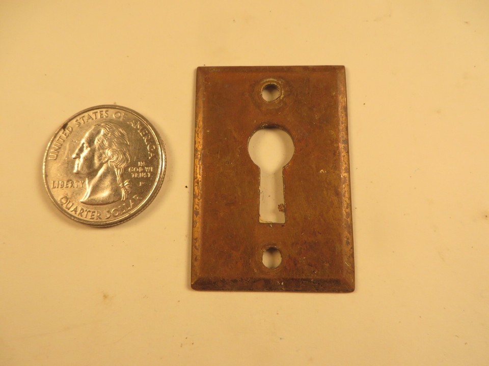 Matching Pair Antique Solid Brass Keyhole Covers Lock Skeleton Key ...