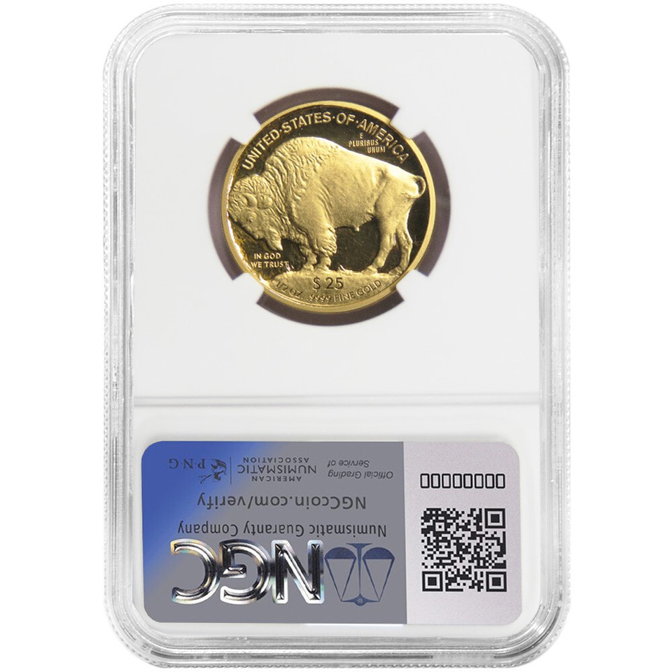 2008-W Proof $25 American Gold Buffalo 1/2 oz NGC PF70UC Buffalo Label ...