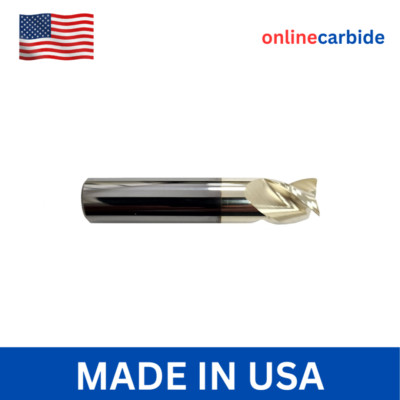 3/16" Carbide End Mill 3 Flute Stub ZrN Coated for Aluminum .010 Corner ...