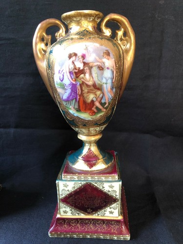 set 2x Royal Vienna Double Handle Urn Vase Ackermann&fritze Porcelain ...