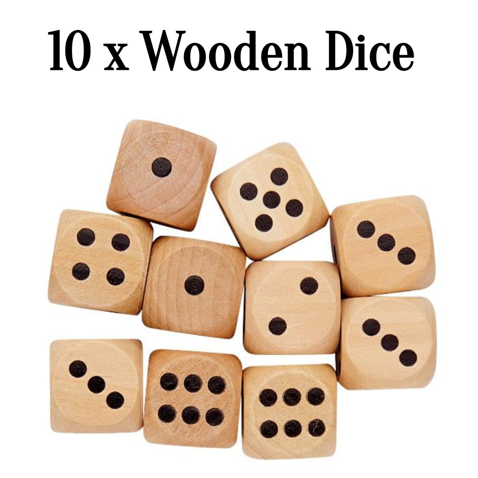 Large Wooden Dice Six Sided D6 RPG Dice for Board Games 25mm Ludo Dice ...
