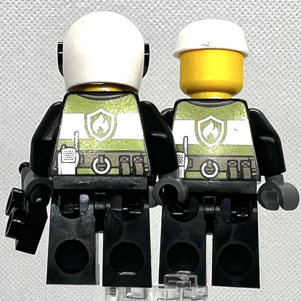 2x LEGO Fire Fighter Workers Fireman Minifigures Minifig - L36 | eBay