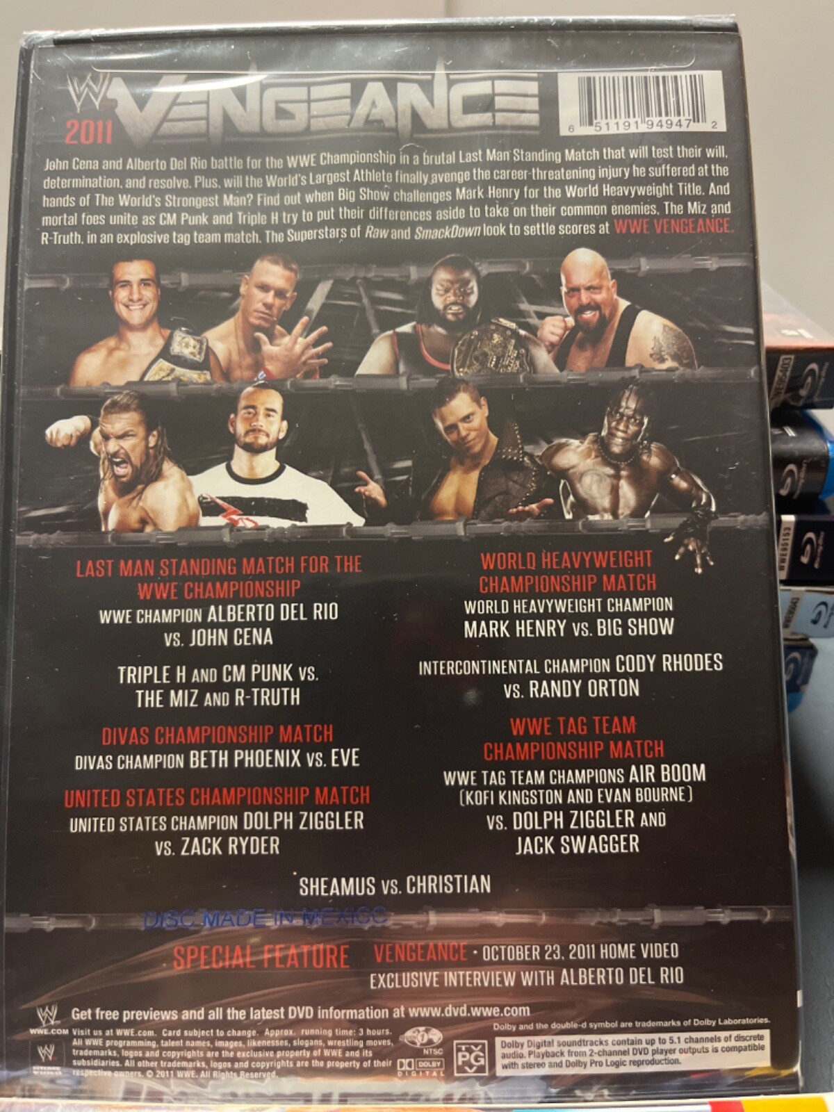 Wwe Vengeance 2011 Dvd