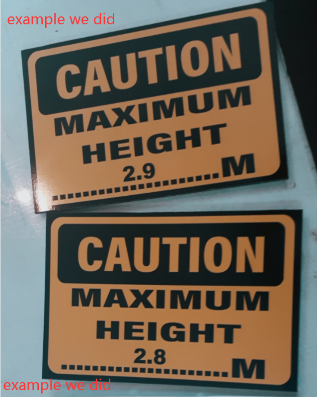 CAUTION CUSTOM TEXT MAXIMUM HEIGHT SIGN - VARIOUS SIZES SIGN AND ...