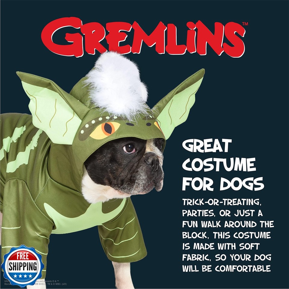 Warner Bros Horror Halloween Gremlins Dog Costume with Hood ...
