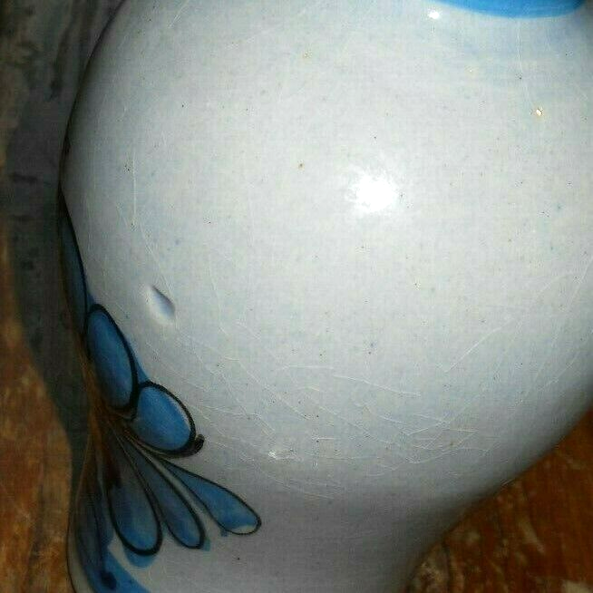 Pretty Light Blue 6" Mexican pottery vase with blue bird | eBay