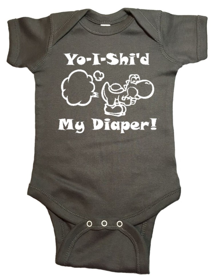 Nintendo Yoshi One Piece "Yo-I-Shi'd My Diaper!" Baby Bodysuit | eBay