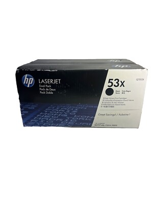 New HP Q7553XD 53X Black Toner Cartridge Dual Pack For LaserJet M2727 ...