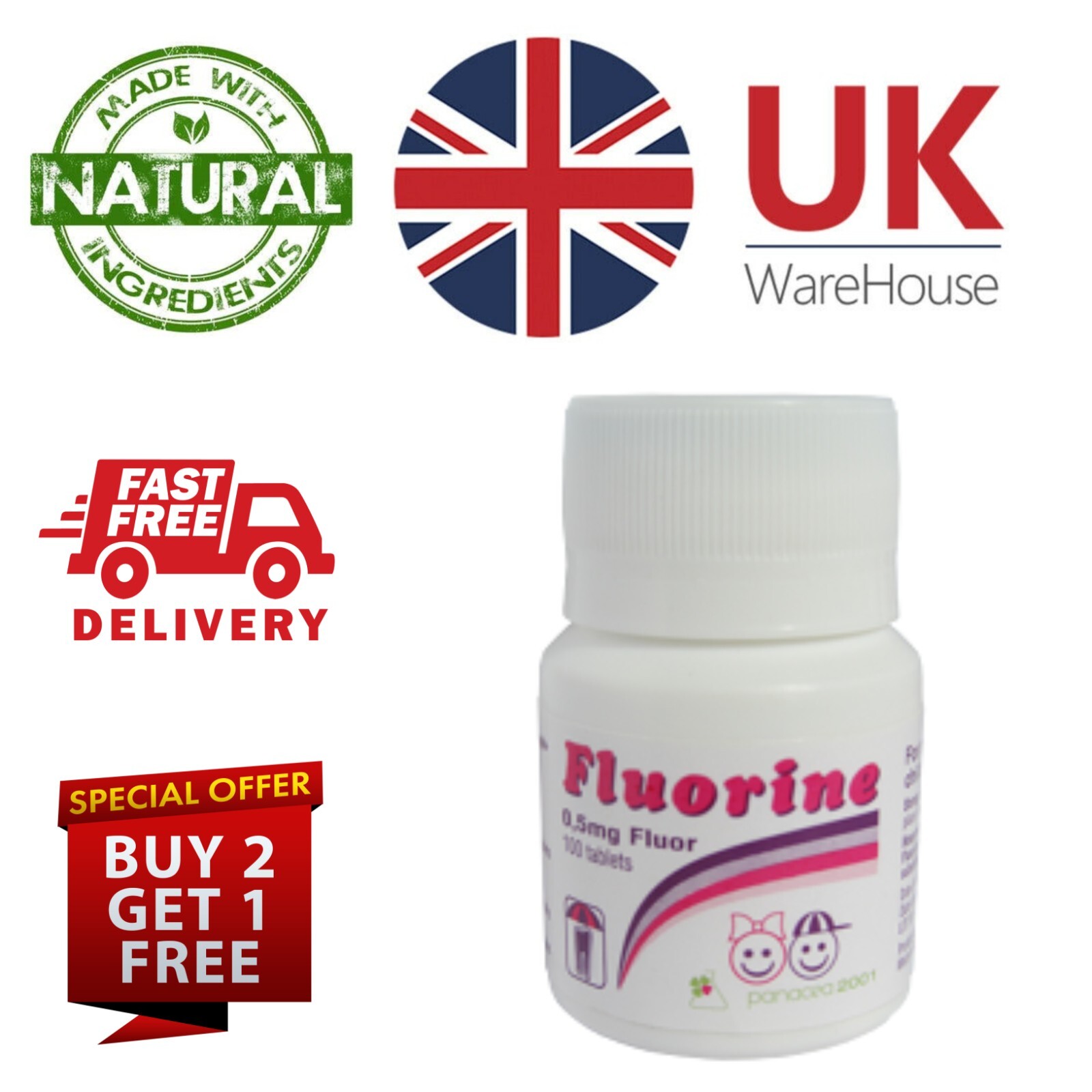 Sodium Fluoride Tablets For Children Anti Tooth Decay Prevents Caries ...