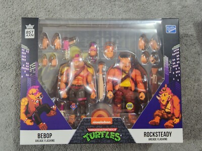 2022 SDCC Exclusive TMNT Arcade Bebop & Rocksteady BST AXN 2 Pack AF ...