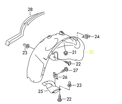 Volkswagen Touareg 07 - 10 OEM Fender Liner Splash Guard 7L6809962 ...