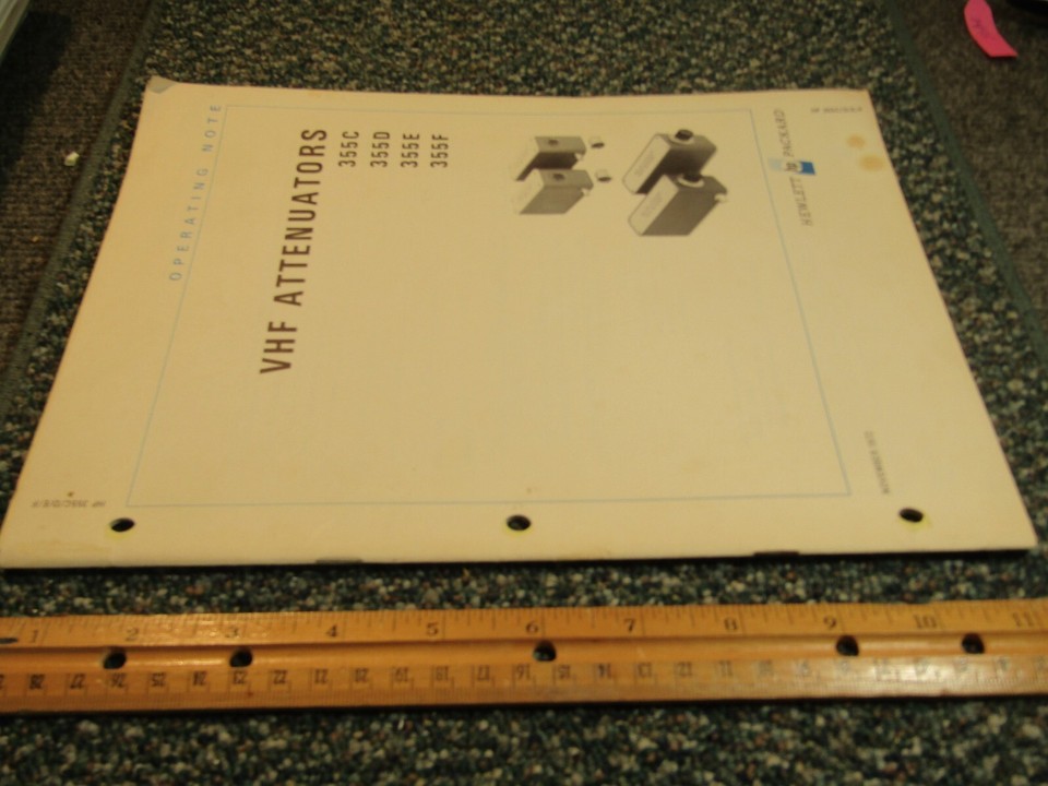 HP VHF Attenuators 355C /D/E/F Operating Manual ~ Original | eBay