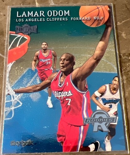 LAMAR ODOM Clippers 1999-00 Skybox Metal Emerald #151 NBA Rookie Card ...