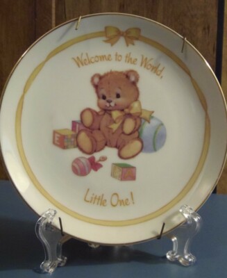 Welcome to the World Little One-Porcelain Plate w/Hanger 6 1/4 inches ...
