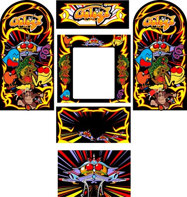 Multicade Galaga Arcade Side Art 6pc Set Highest Quality Mame Bezel CPO ...