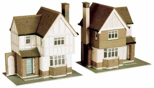 2 Detached Houses - Superquick B23 - OO Building Card kit | eBay