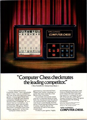 1981 Mattel Computer Chess Retro Handheld Video Game Vintage Print Ad ...