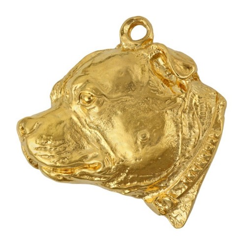 Staffy type 3 - gold plated necklace with a dog in box, Art Dog AU | eBay