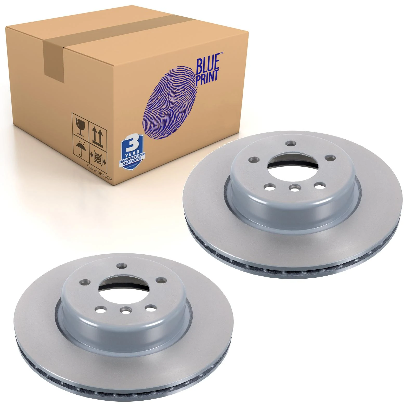 Pair of Front Brake Disc Fits BMW OE 34116794429 Blue Print ADB114365 ...