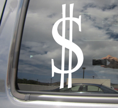 Dollar Sign Symbol - Bling Rich - Car Bumper Window Vinyl Decal Sticker ...
