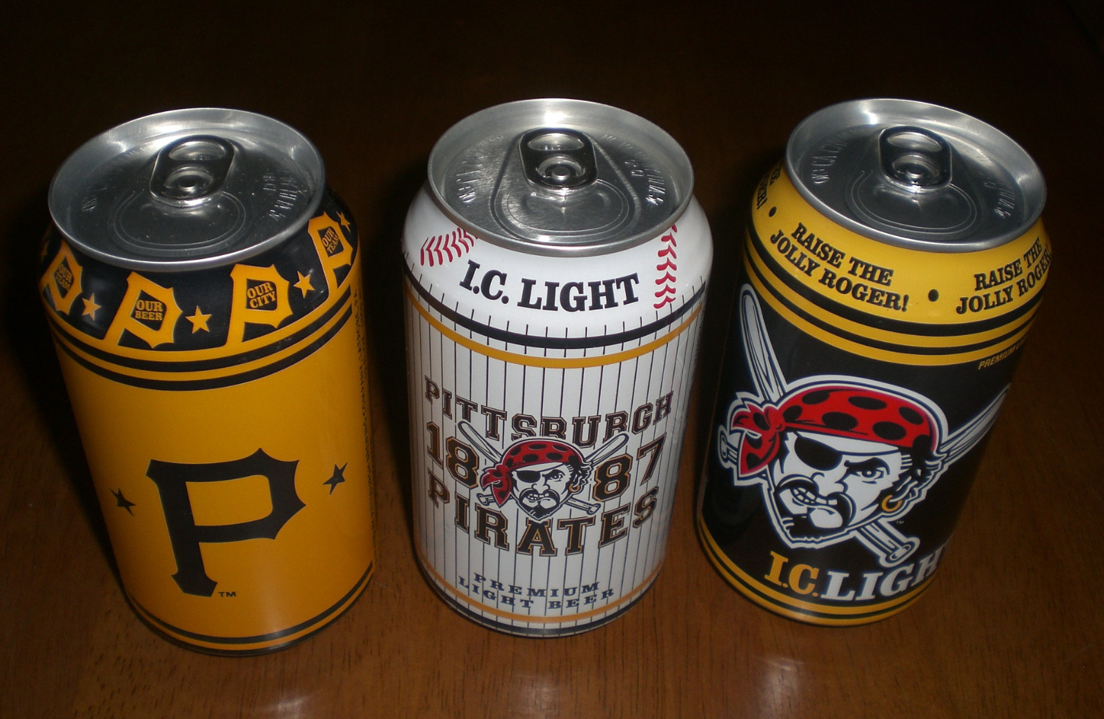 3 PITTSBURGH PIRATES 2014 IRON CITY IC LIGHT BEER CANS - BO - DIFFERENT ...