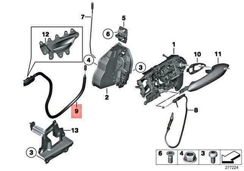 BMW F07 520D 528I 530D 155KW BOWDEN CABLE DOOR OPENER FRONT 51217197802 ...