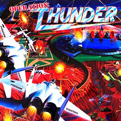 Gottlieb Operation Thunder Pinball Machine Game Backglass Translite ...