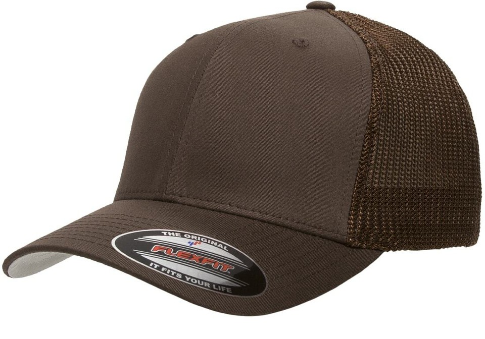 Flexfit Trucker Hat 6511 Fitted Mesh Baseball Cap Plain Blank Flex Fit ...