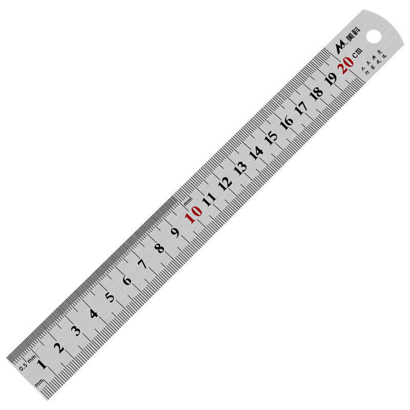 Stainless Steel Ruler, 8" Metal Rulers 1" Wide Inch Metric Graduation ...
