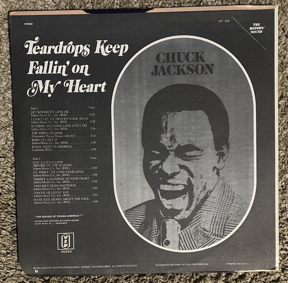 Chuck Jackson - Teardrops Keep Fallin On My Heart - 1970 VIP 403 LP ...