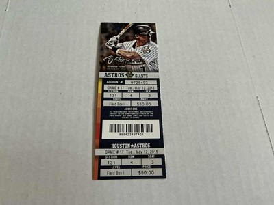 ASTROS 2015 TICKET STUB 5/12/15 VS GIANTS Chris Heston FIRST CG | eBay