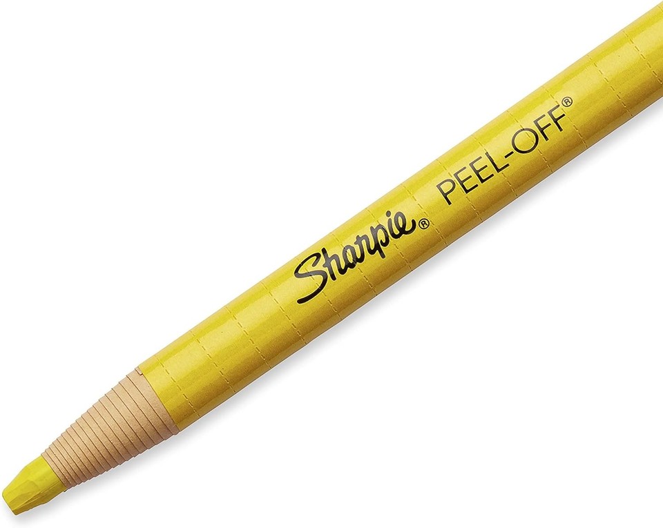 Sharpie Peel Off China Markers Fine Point Yellow Wax Marks on Glass ...