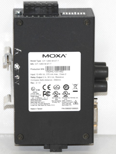 Moxa ICF-1280I-M-ST-T V1.0 Profibus to Fiber Optics Converter for sale ...