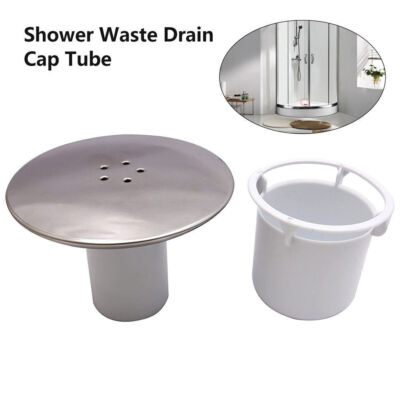 SHOWER TRAY CUBICLE WASTE CAP TUBE & CUP - 115mm PLUG DRAIN REPLACEMENT ...