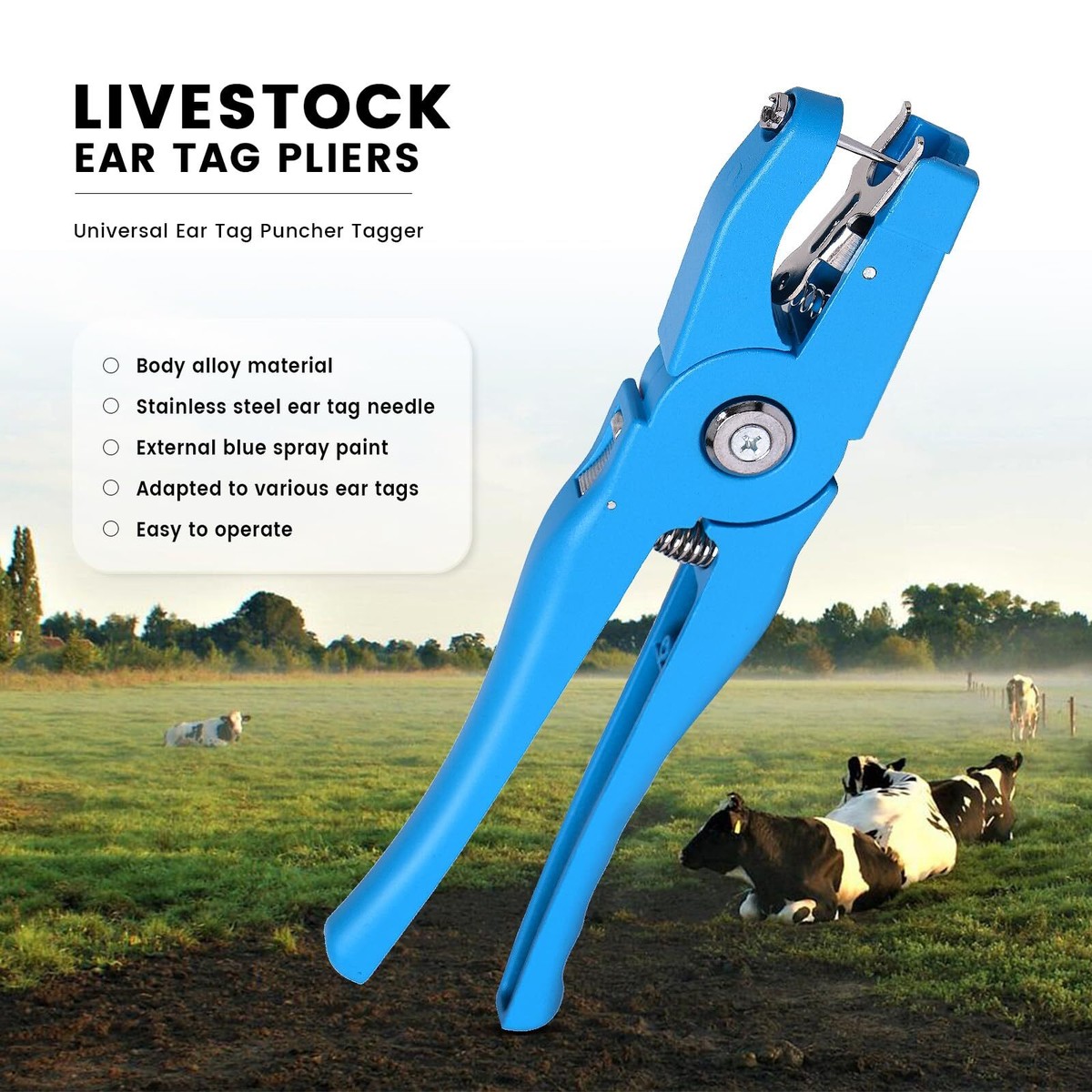Cattle Ear Tagger Tool Livestock Ear Tag Applicator Pliers - Universal ...