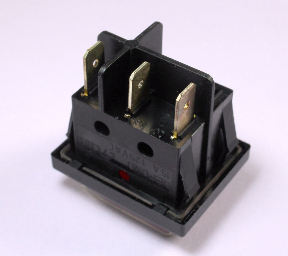 1pc Defond SPST Lighted Rocker Switch, On/Off, with Cover, 15A 125VAC ...