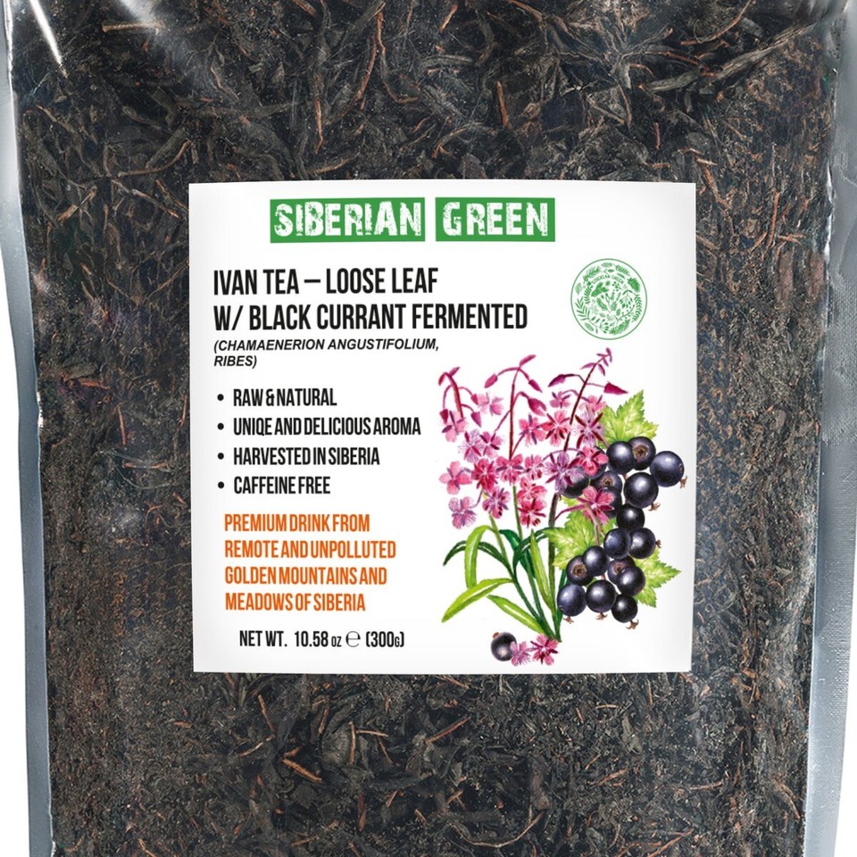 Siberian Green Ivan Tea 300g with Black Currant Leaves Fermented Wild ...