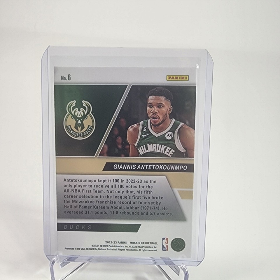 2022-23 Panini Mosaic GIANNIS ANTETOKOUNMPO Stare Masters Prizm #6 ...