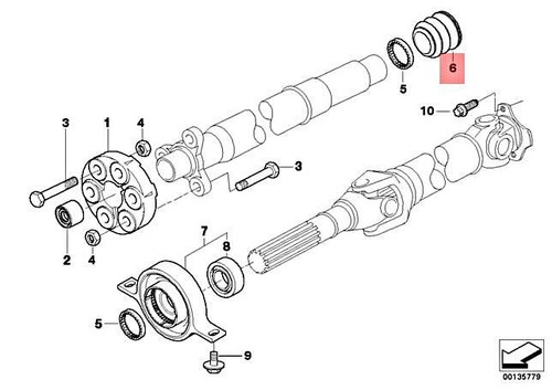 Genuine BMW Hybrid M3 X1 X3 X4 M X5 X6 Rubber Boot Centre Bearing ...