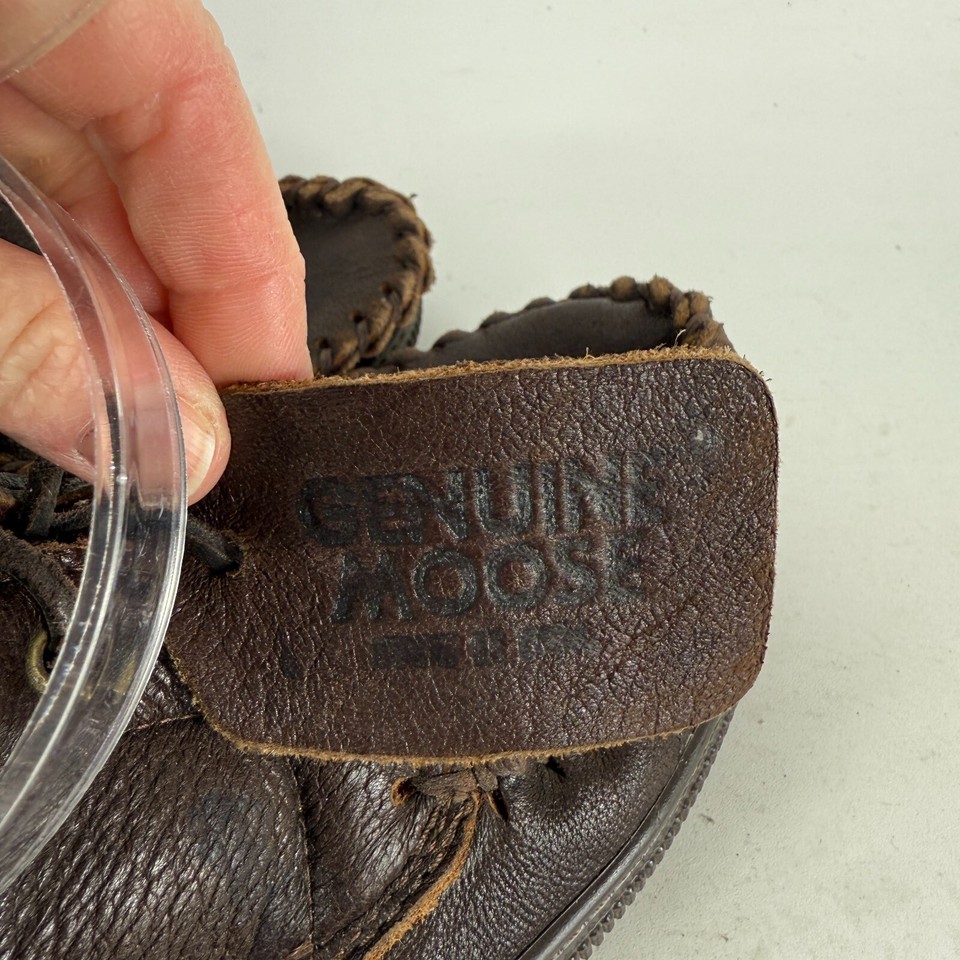 Bick Moose Ankle Boots Women's 9 Brown Leather Lace-Up Mid Top Round ...